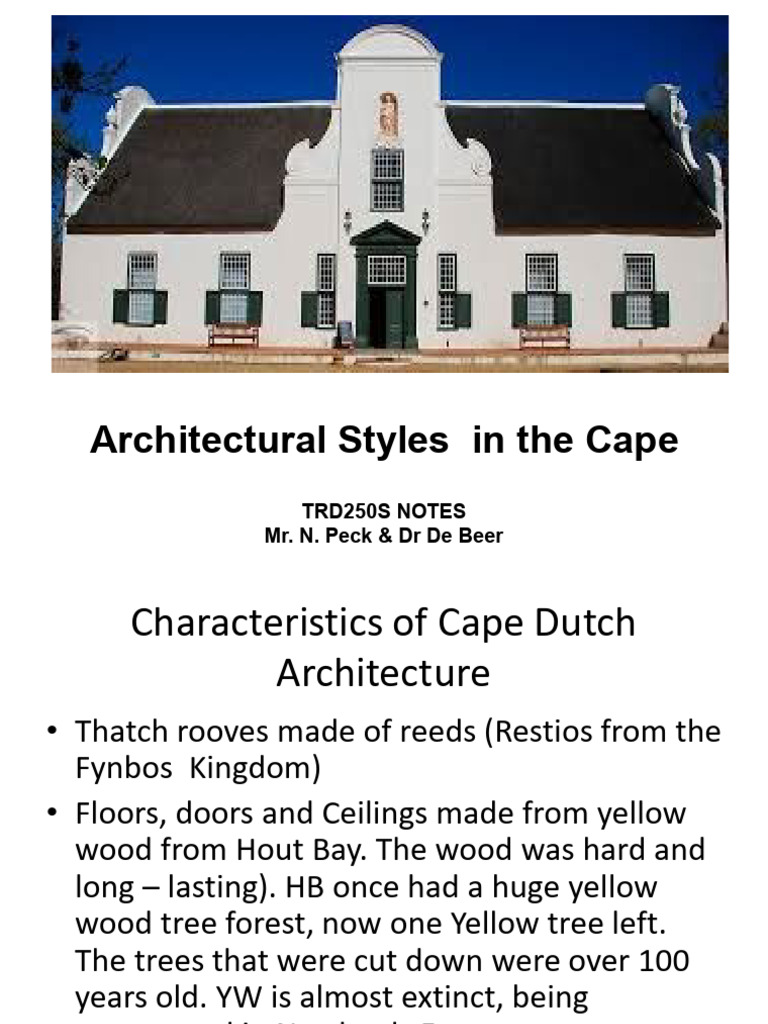Cape Dutch Architectural Features | PDF | Architectural Elements ...