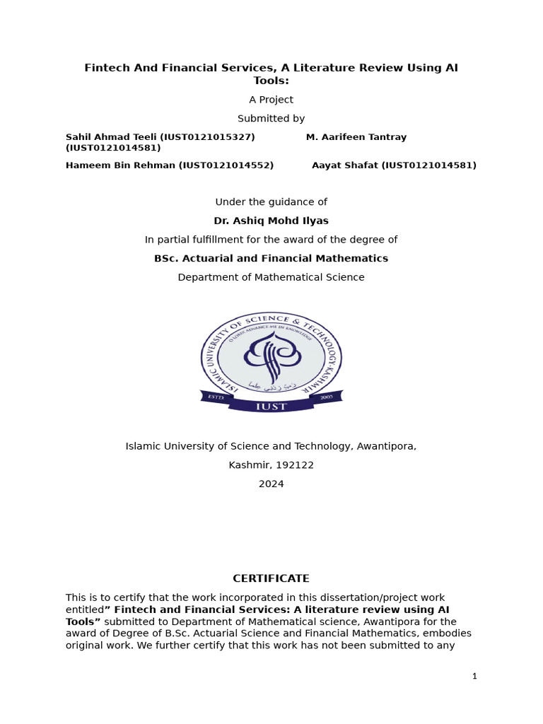 AI-Driven Literature Review on Fintech | PDF | Market (Economics) | Supply Chain