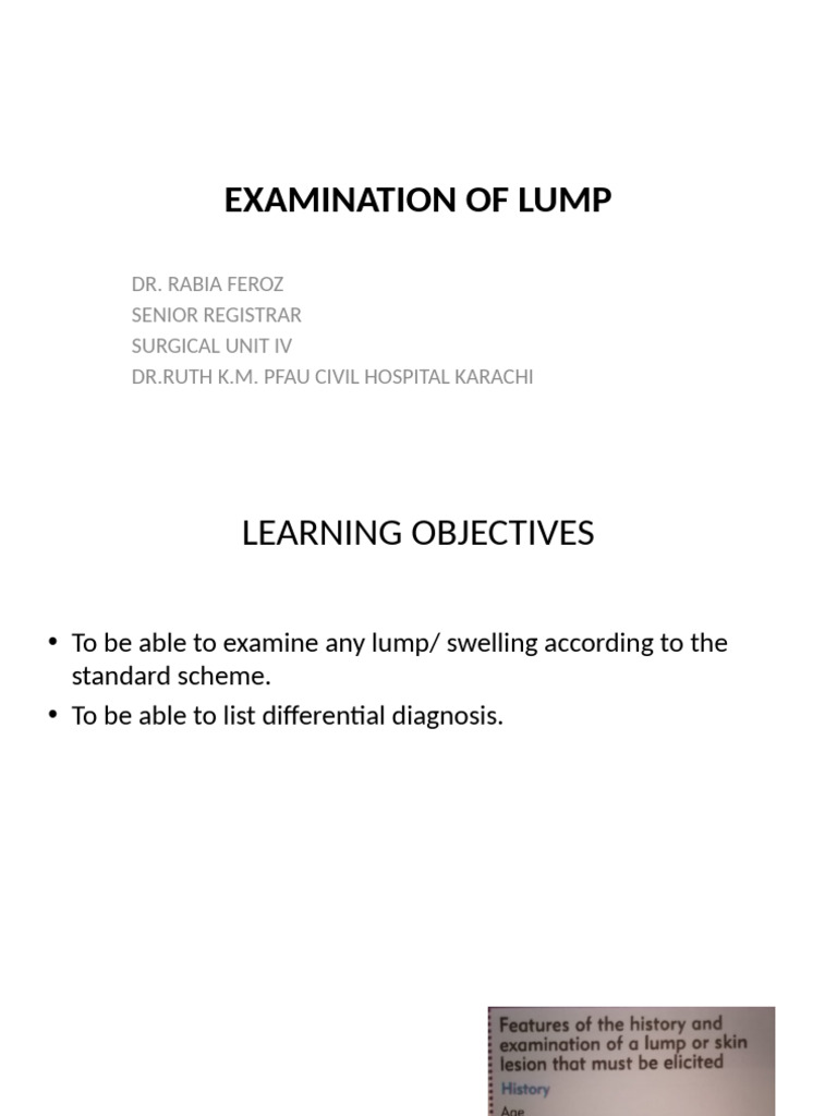 Examination of Lump | PDF
