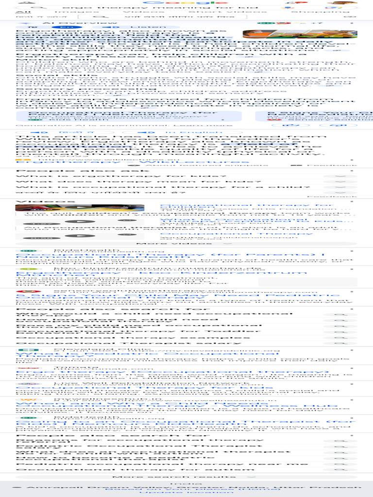 Ergo Therapy Meaning For Kid - Google Search | PDF | Occupational ...