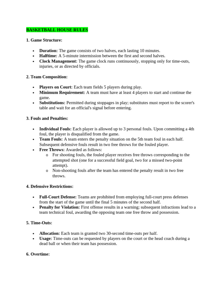 TPS INTRAMURALS RULES | PDF | Team Sports | Sports Rules And Regulations