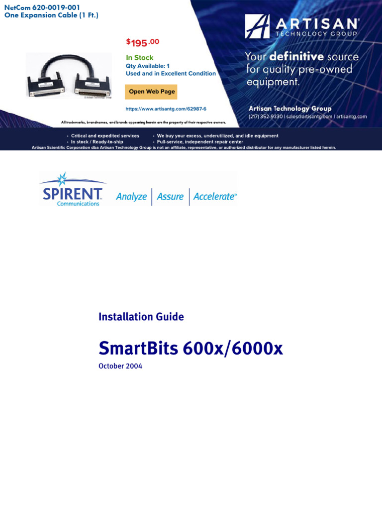 Spirent NetCom 620 0019 001 Manual 2016125134858 | PDF | Computer Network | Network Switch