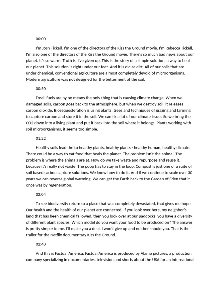 Kiss the Ground | PDF | Agriculture | Soil