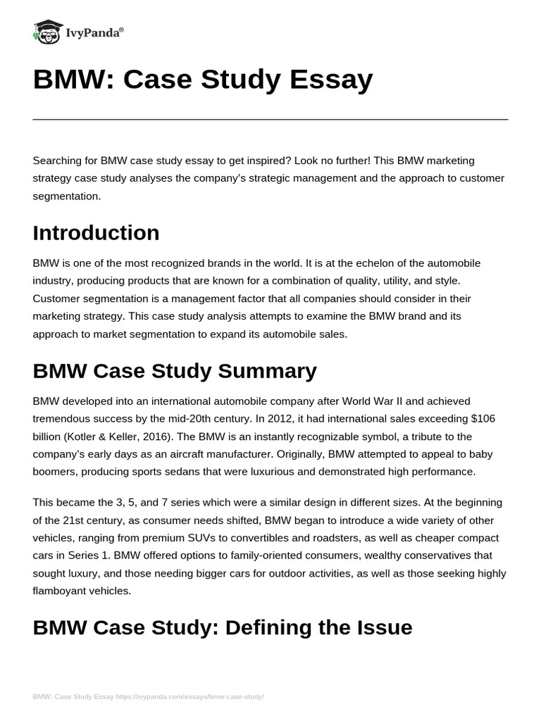 BMW Case Study | PDF | Marketing | Brand
