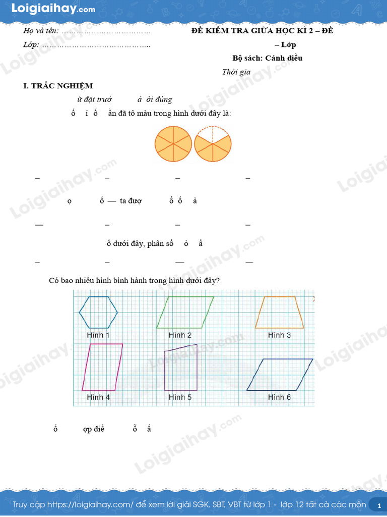 De Kiem Tra Giua Hoc Ki 2 Toan 4 Canh Dieu de So 4 1707207154 | PDF