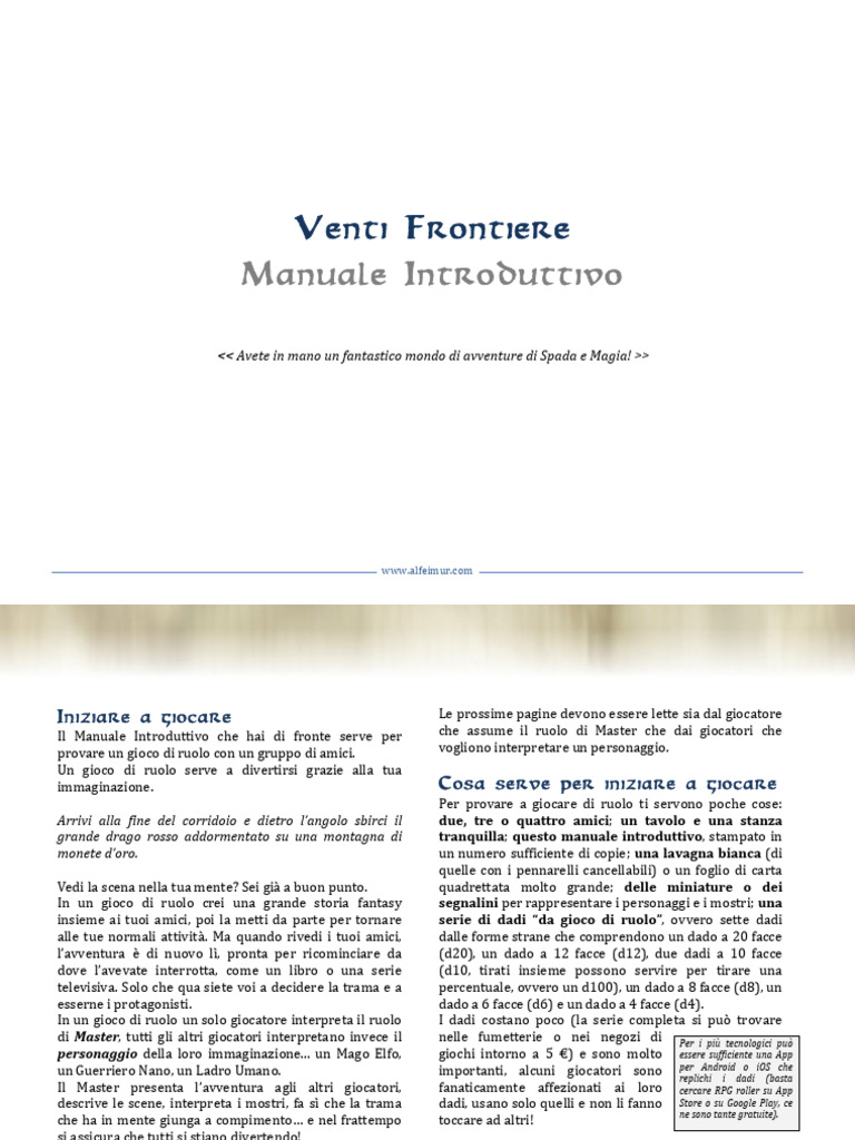 Manuale Introduttivo Venti Frontiere | PDF
