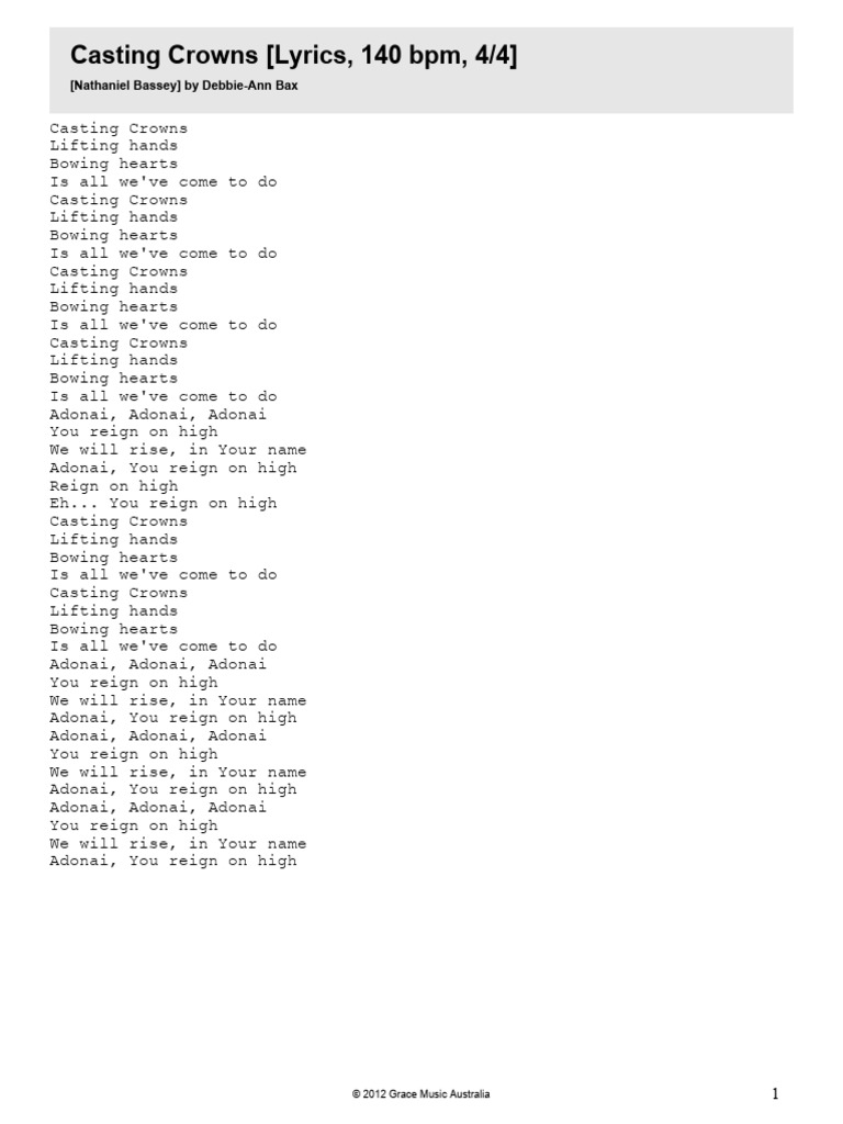 Casting Crowns - Lyrics | PDF