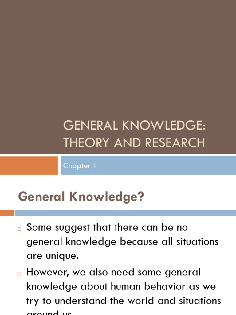 Understanding Human Knowledge | PDF | Theory | Concept