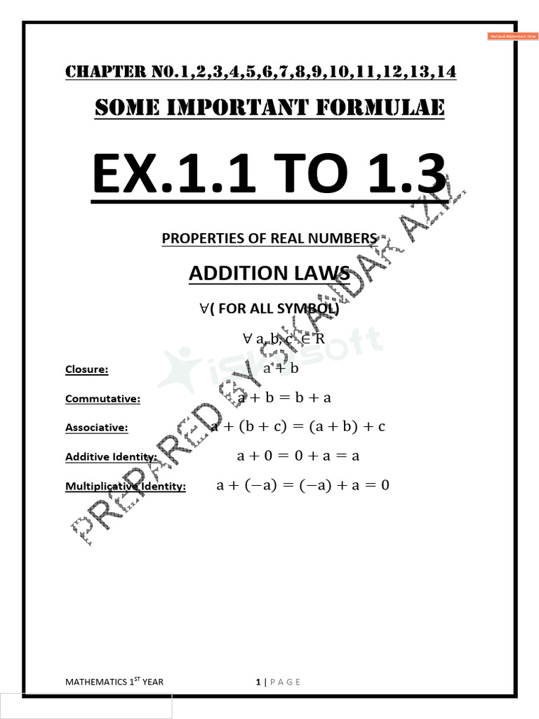 Maths 1st Year Formulae Federal Board 2022 | PDF | Matrix (Mathematics ...