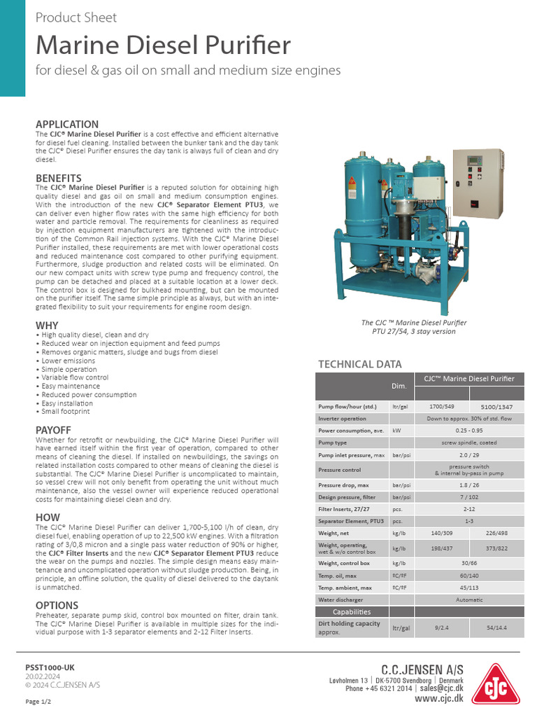 Marine-Diesel-Purifier For High Quality Diesel and Gas Oil PSST1114-UK ...