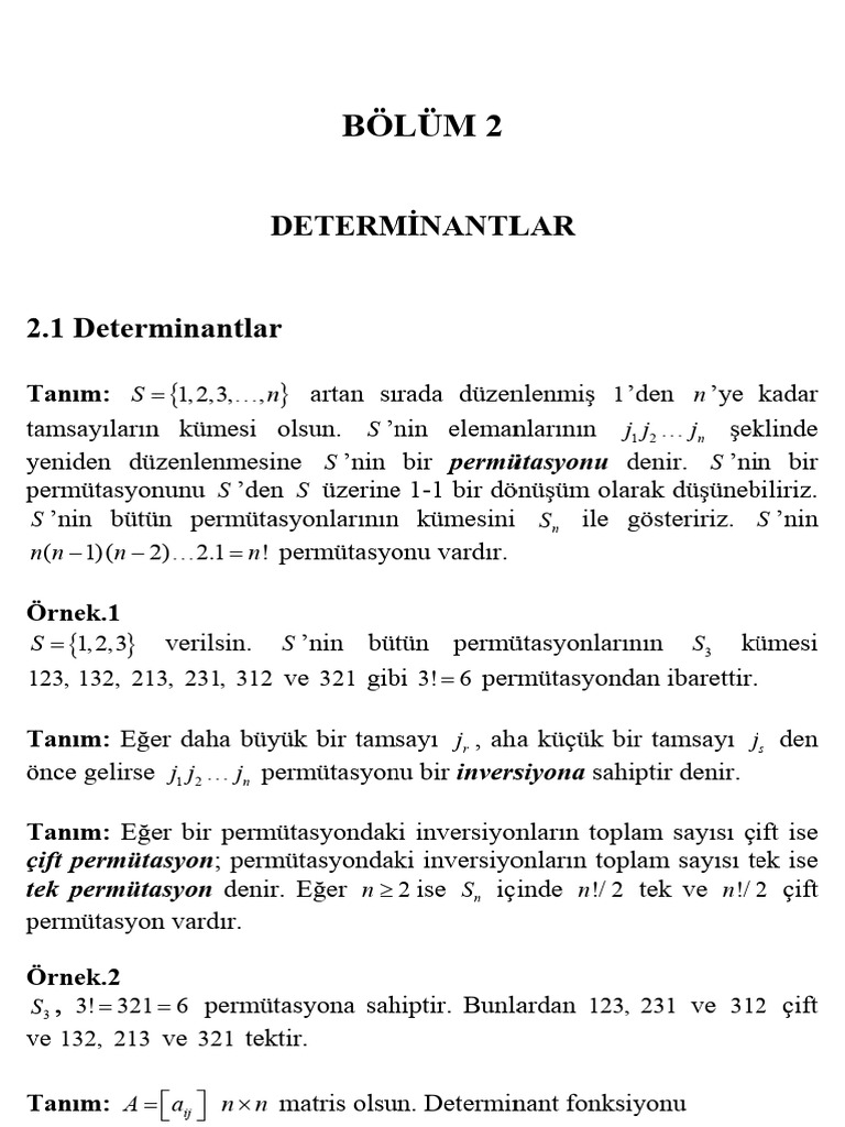 Lineer-Cebir-Ünite2 2 A | PDF