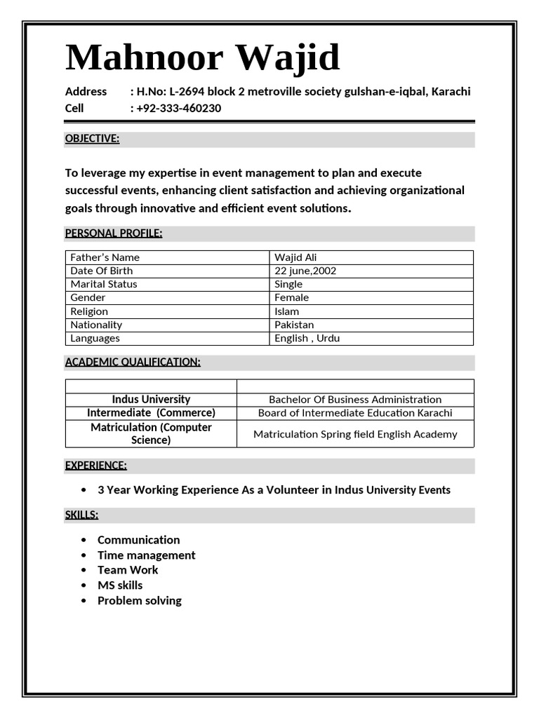 Normal Cv[1] | Pdf