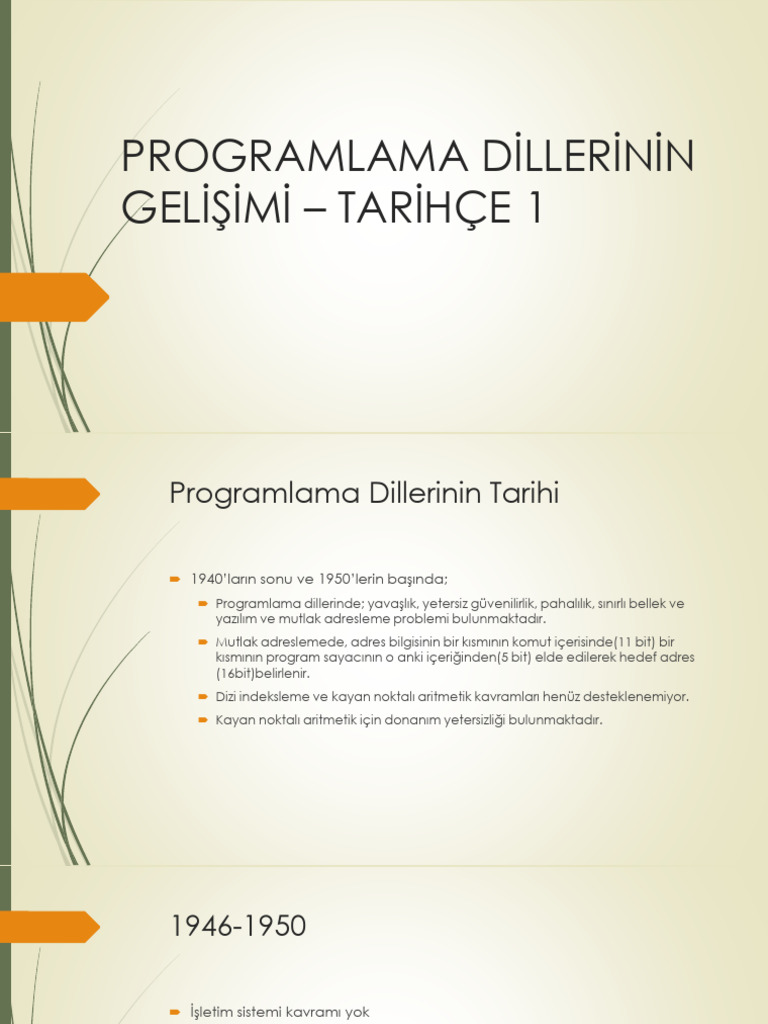 Programlama Dilleri Tarihçe 1 | PDF