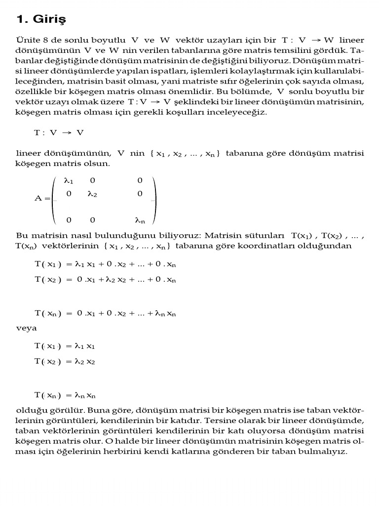 Lineer-Cebir-Ünite9 1 A | PDF