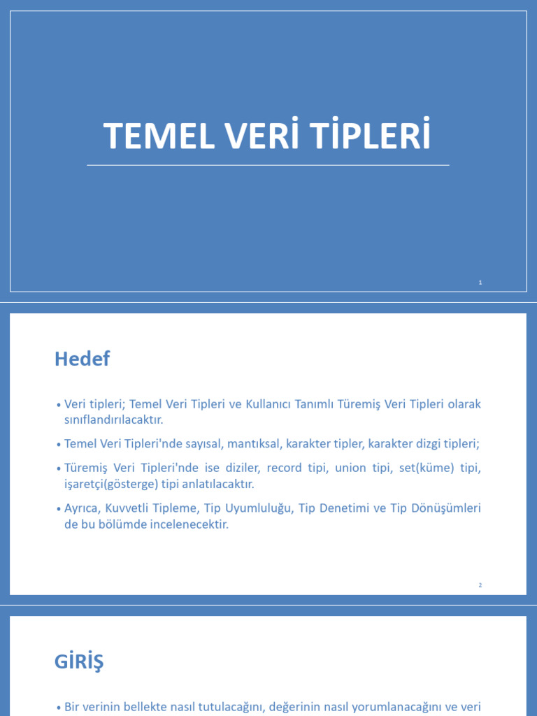 Temel Veri Tipleri 1 Son | PDF