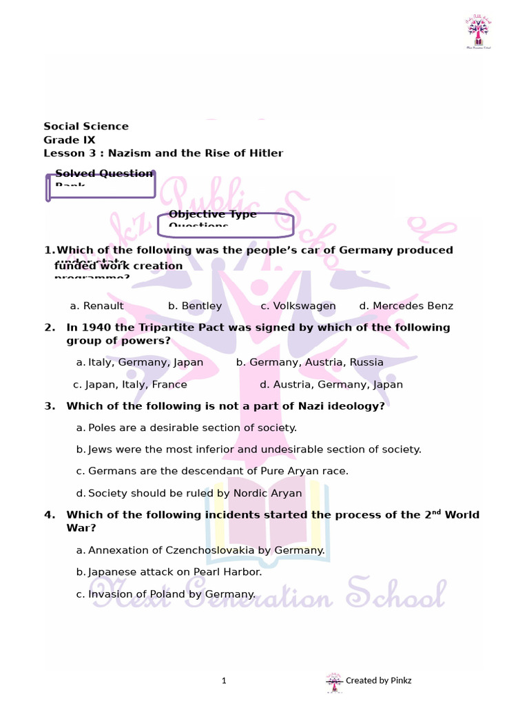 Nazism and Hitler's Rise: Key Concepts | PDF | Nazi Germany ...