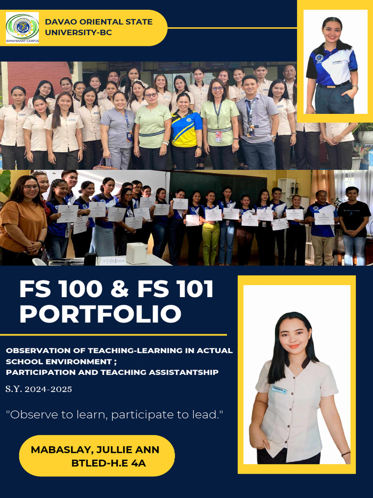Teaching Observation Portfolio 2024 | PDF