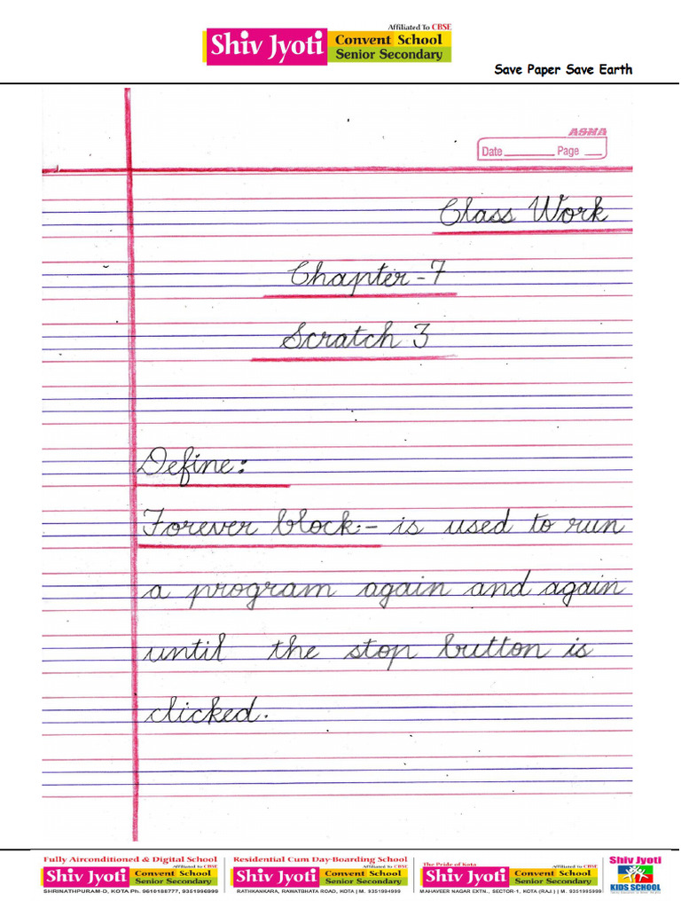 Class 3 Computer Term 2 CH 7 Scratch 3 CW | PDF