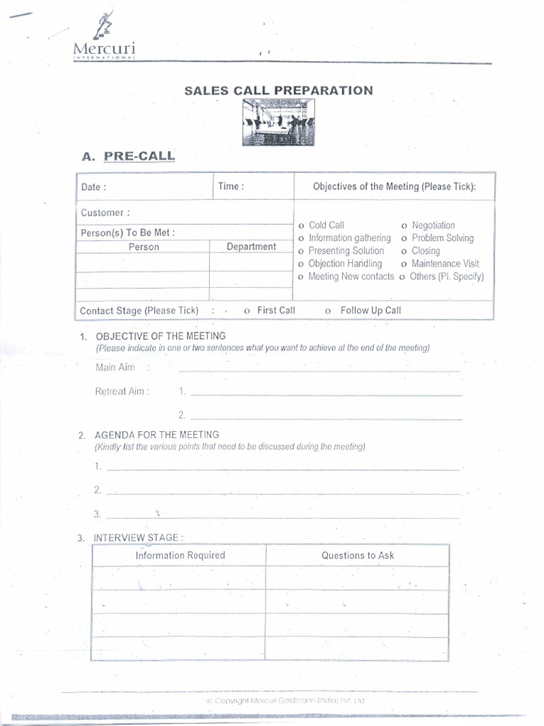 Sales Call Preparation | PDF