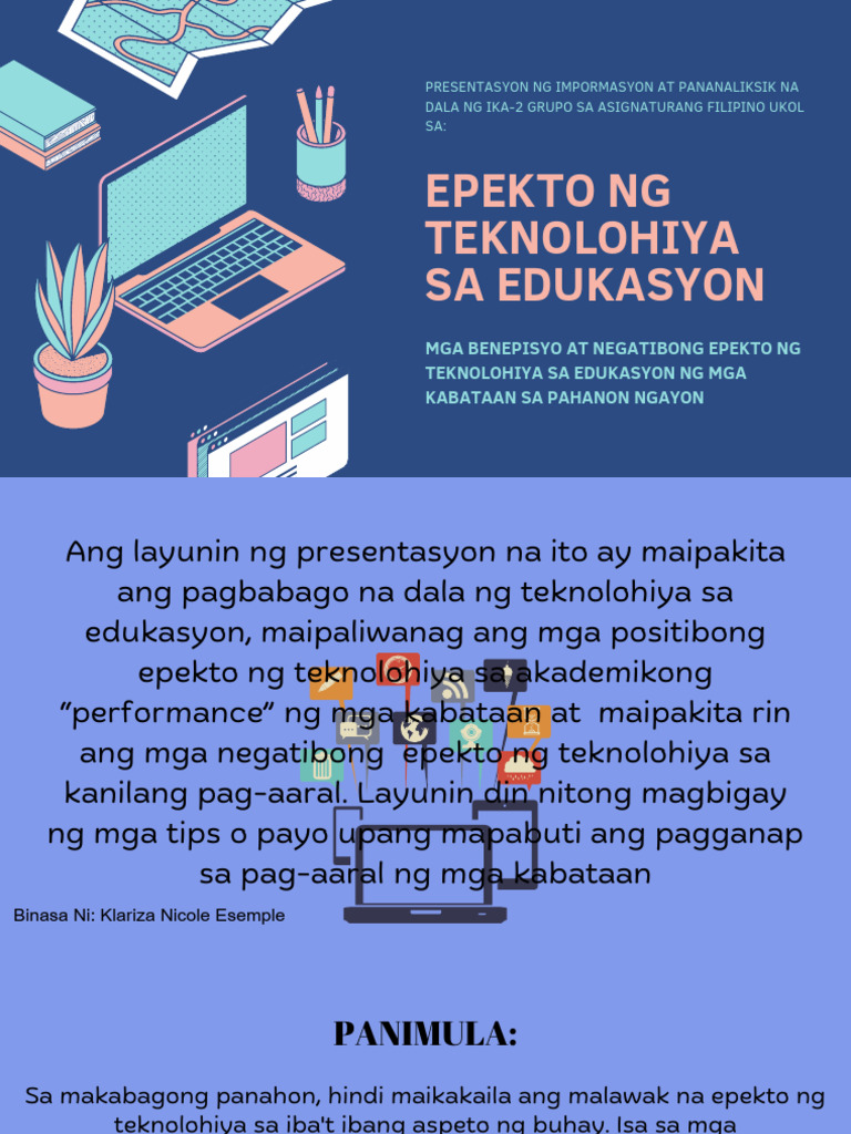 Epekto NG Teknolohiya Sa Edukasyon | PDF