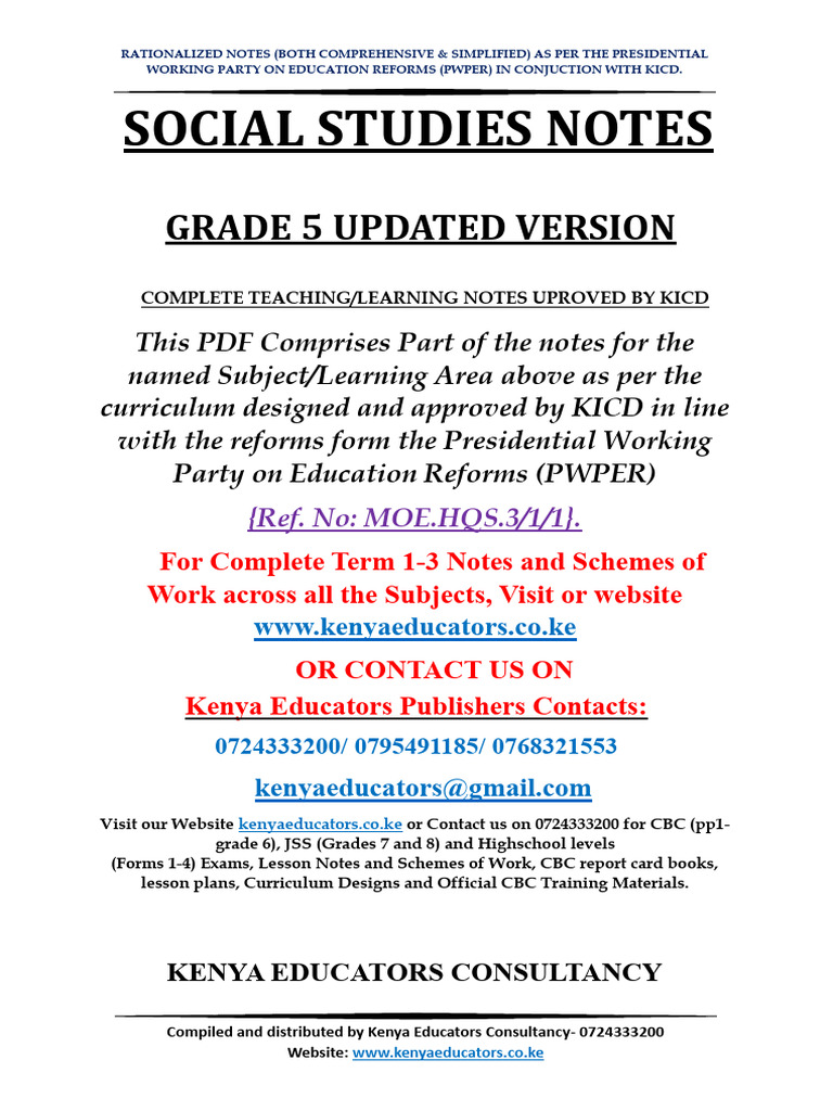 SST Grade 5 Simplified Notes Sample | PDF | Map