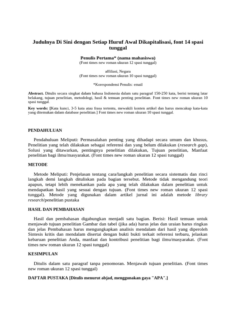 Panduan Penulisan Artikel Ilmiah | PDF