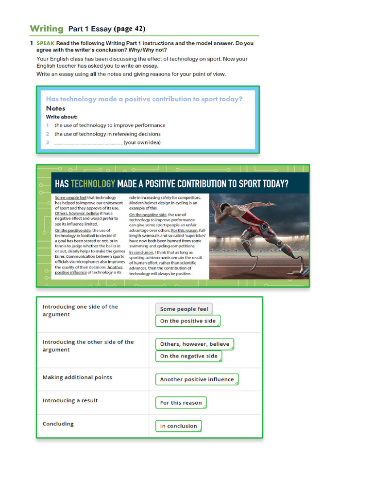 Writing An Essay For The FCE Writing Part 1 Exam 2 | PDF | Sports | Essays