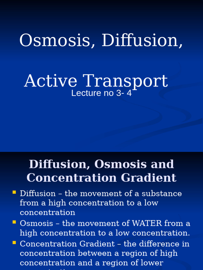 Biophysics Lecture 3-4 | PDF | Osmosis | Cell Membrane