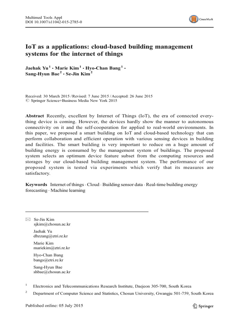 Cloud-Based Building Management | PDF | Internet Of Things | Building ...