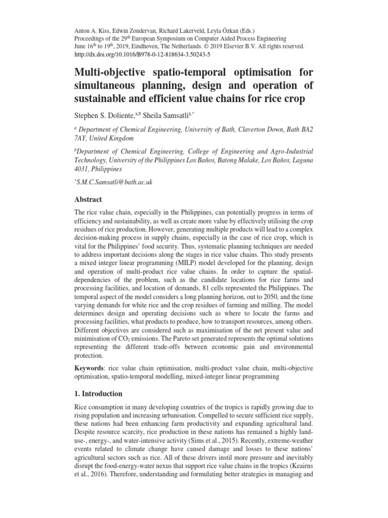 Multi-Objective Spatio-Temporal Optimisation For Simultaneous Planning, Design and Operation of ...