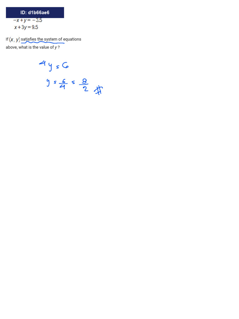 System of Equations Problems | PDF | Equations | System Of Linear Equations