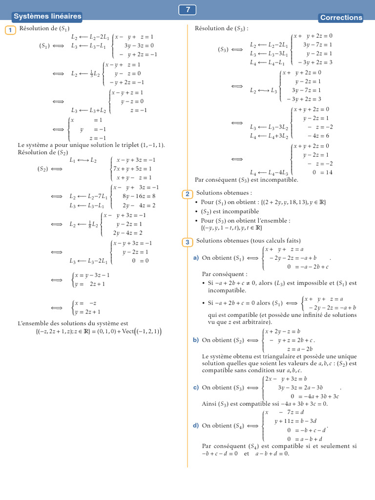 Résolution de systèmes linéaires | PDF