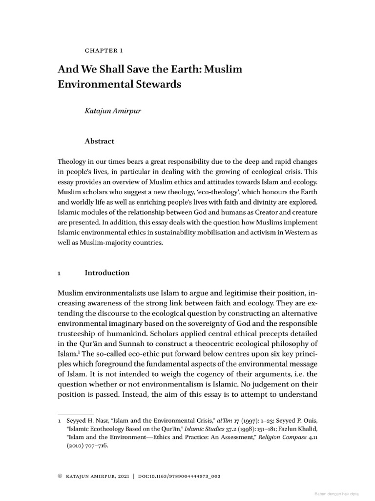 Muslim Environmental Stewards | PDF
