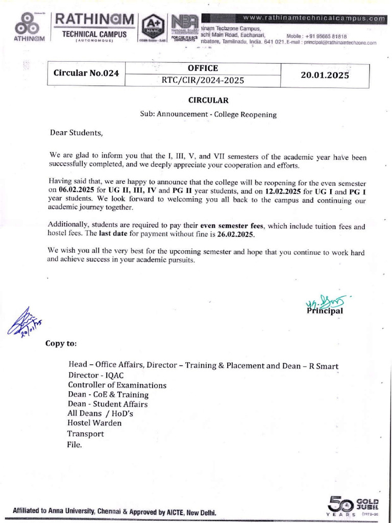 Circular No 024 - 250131 - 131911 | PDF