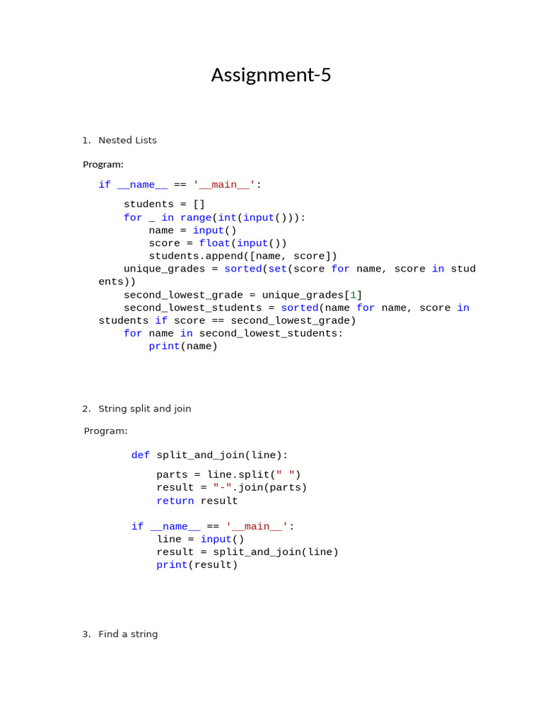 Python String and List Exercises | PDF
