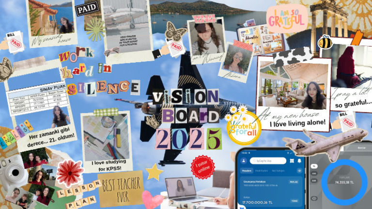 Scrapbooking 2025 Vision Board Desktop Wallpaper | PDF