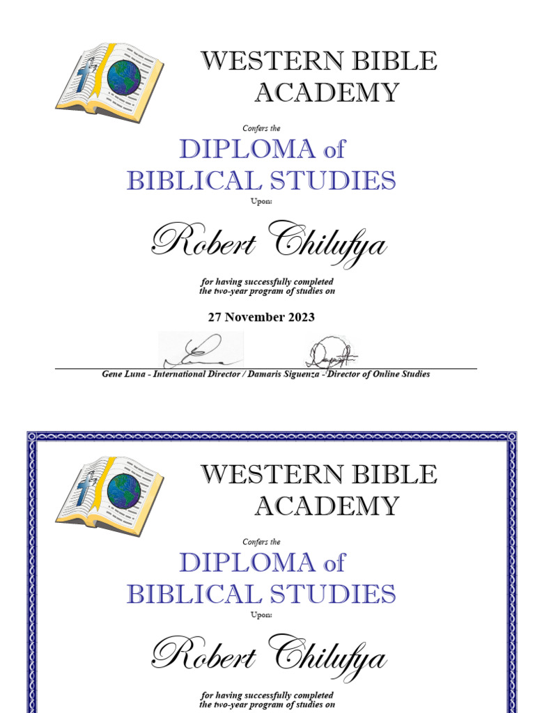 Diploma in Bible | PDF