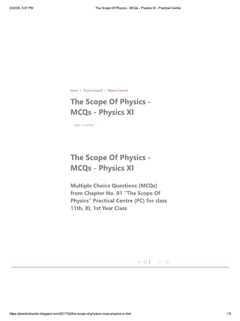 The Scop of Physics | PDF