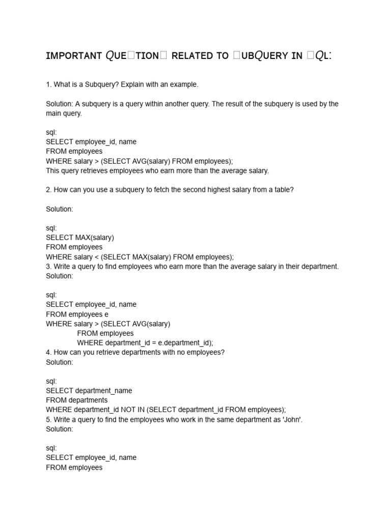 Subquery Practice 1729134327 | PDF | Programming Paradigms | Databases