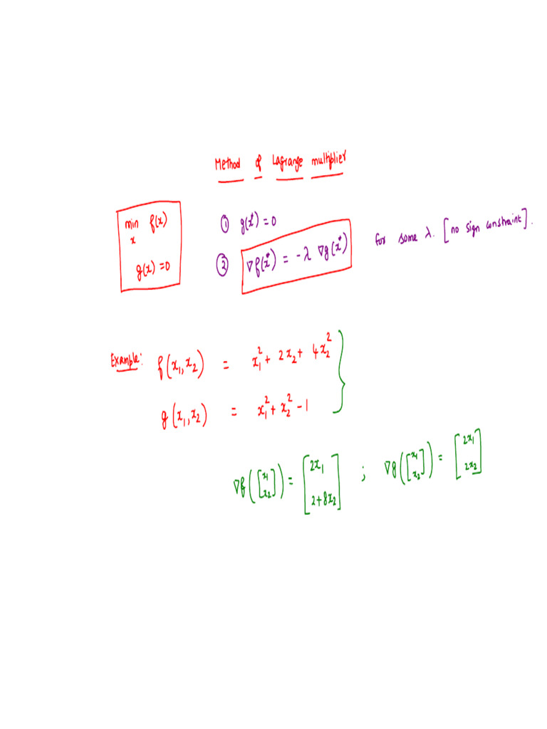9.3.Method of Lagrange Multiplier, Projected Gradient Descent | PDF