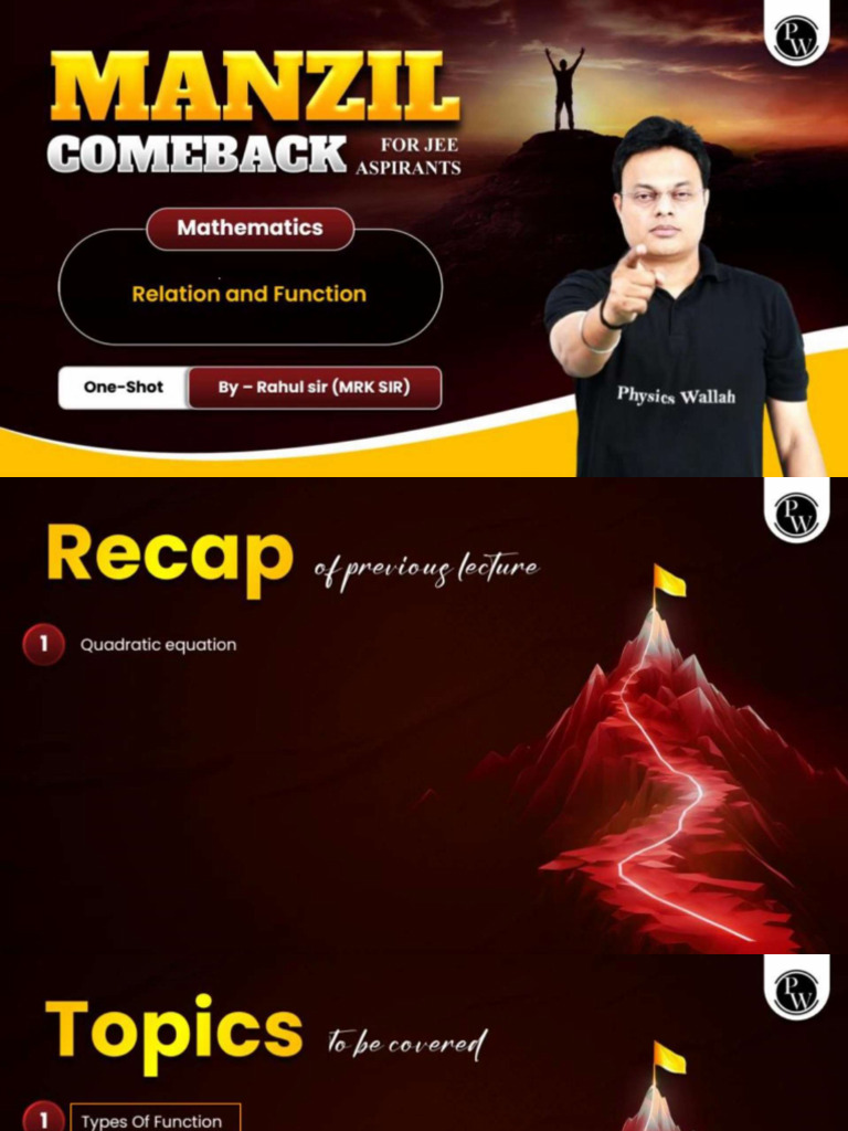 Relation and Function Class Notes | PDF