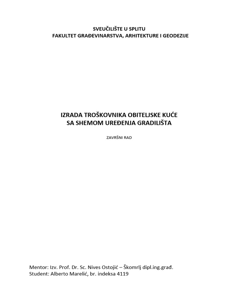 Troskovnik Diplomski | PDF