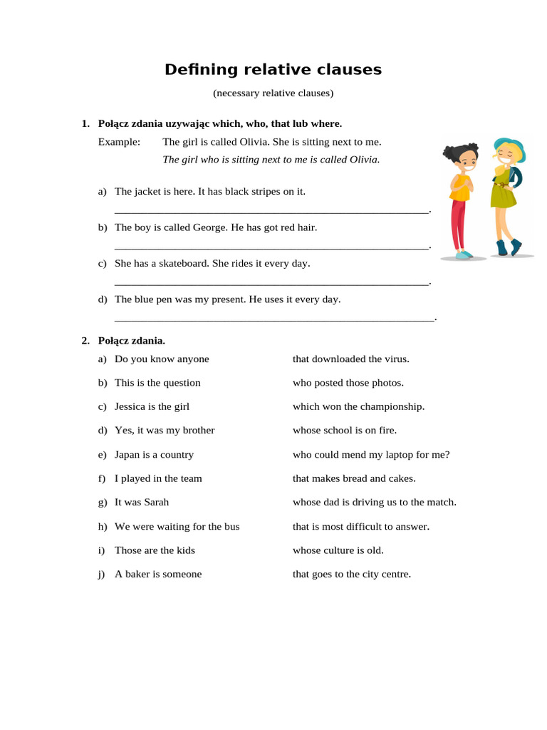 Combining Sentences with Relative Clauses | PDF