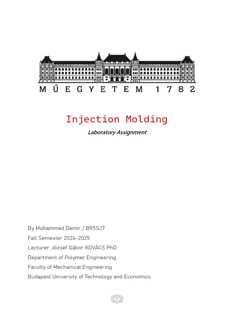 Injection Molding Lab. Assigment | PDF | Mechanical Engineering | Materials