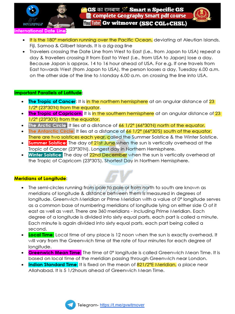 -Geography-pdf-GV-Kaksha_10 | PDF | Longitude | Equator