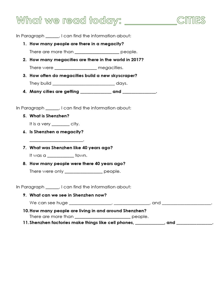 Look3 Unit9 Reading Worksheet | PDF