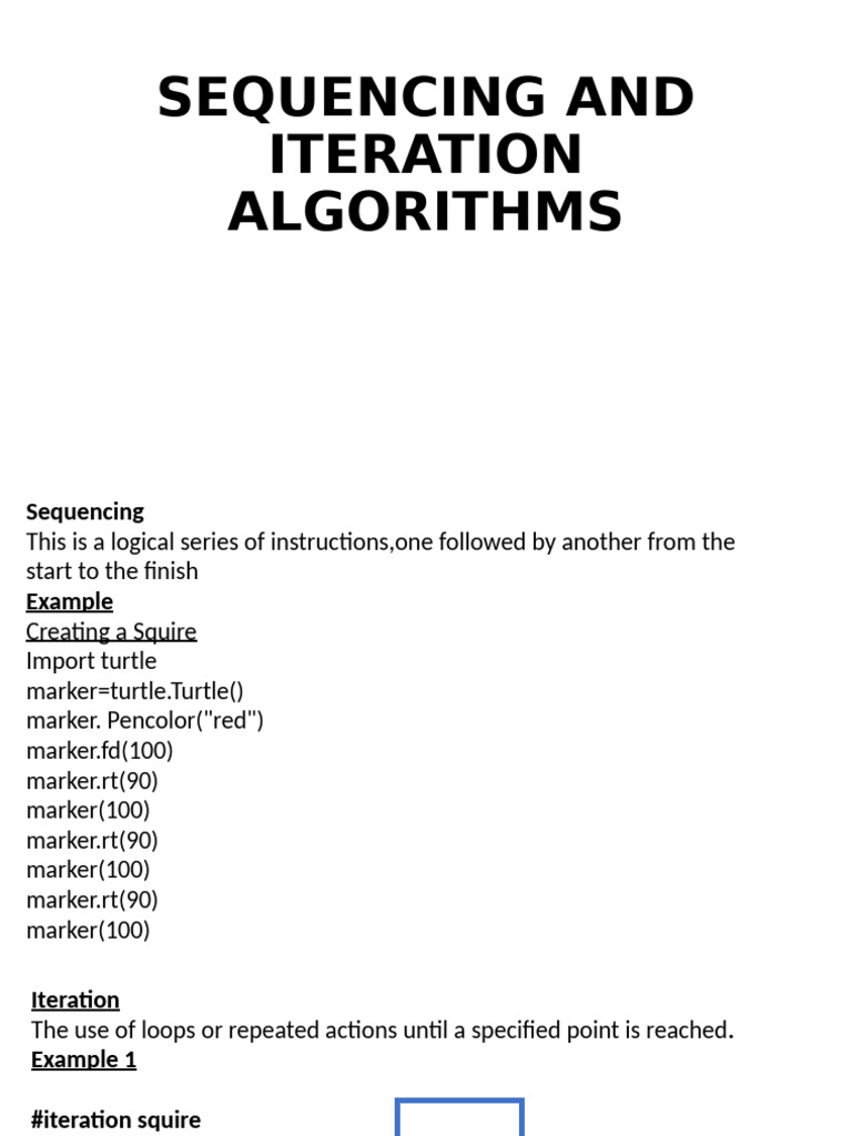 Sequencing and Iteration Algorithms | PDF