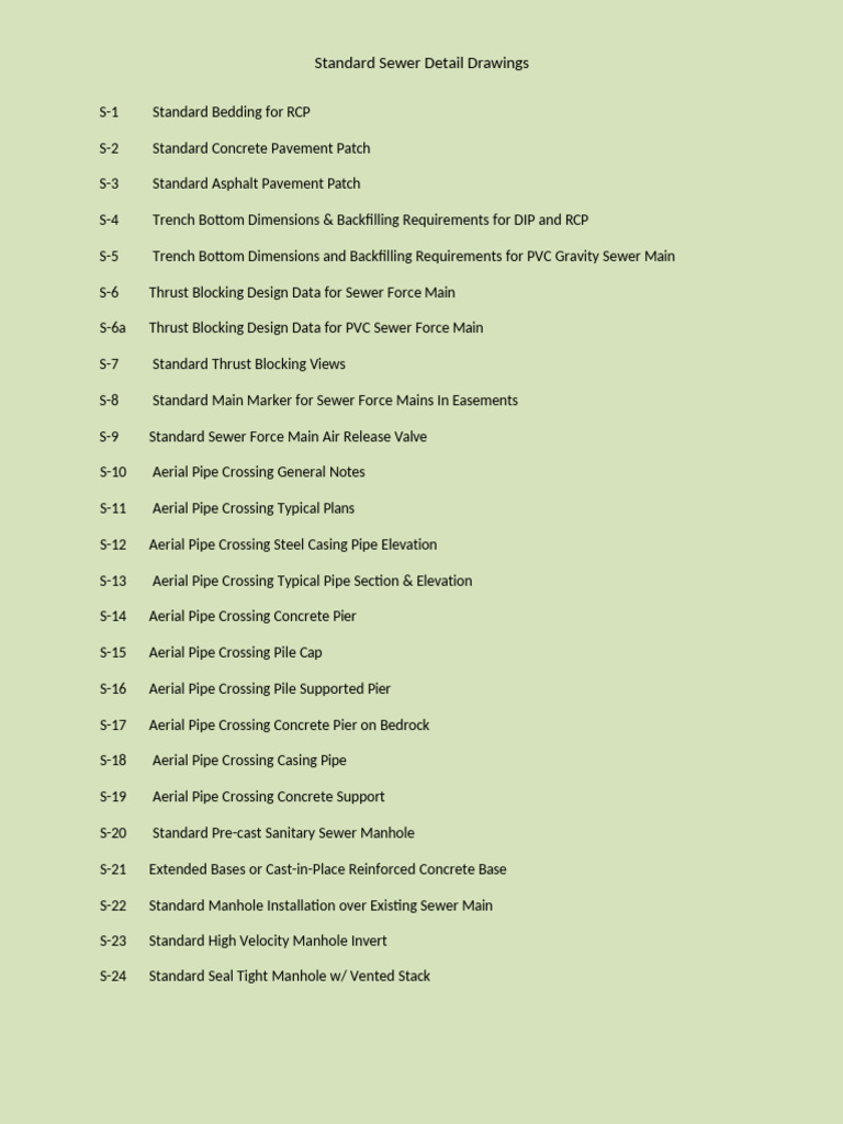 Standard Sewer Detail Drawings Guide | PDF | Sanitary Sewer | Pipe ...