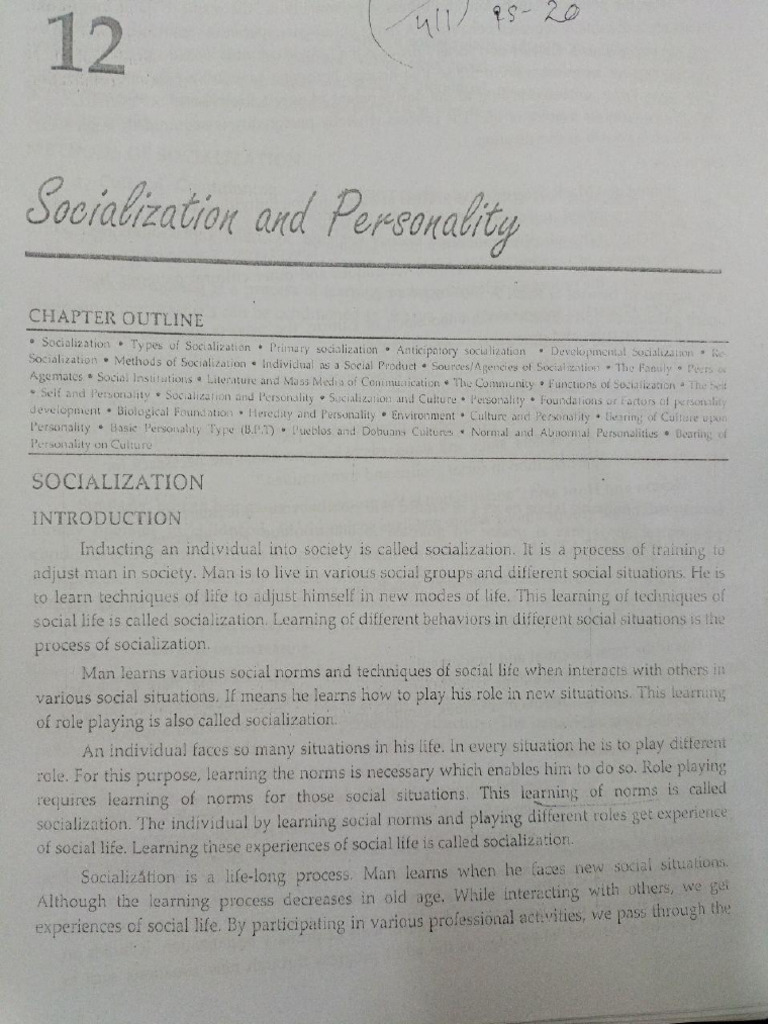 Socialization and Personality | PDF