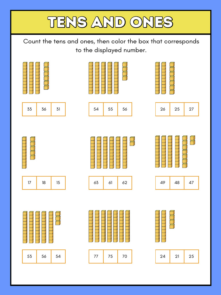 Tens and Ones Worksheet | PDF